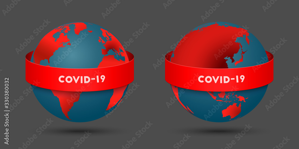 COVID-19, coronavirus and global pandemic concept. Spread of the ...