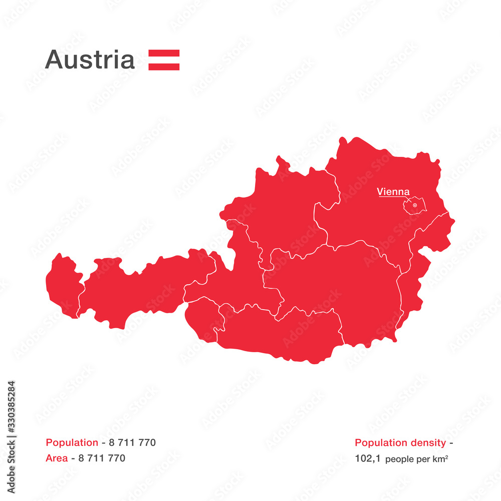 Austria Population map | Vector World Maps