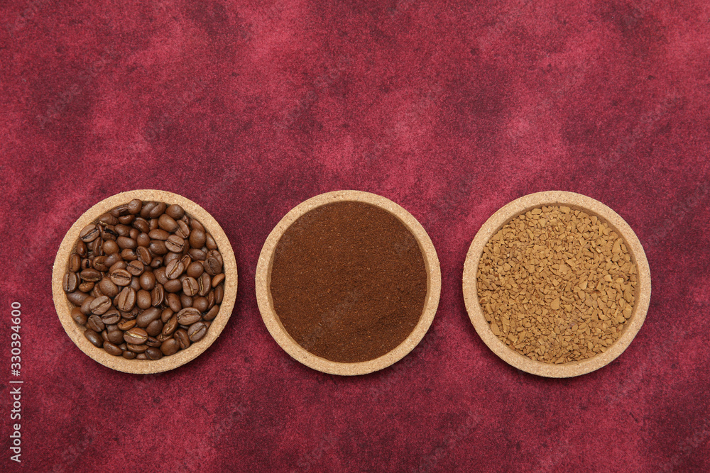 Coffee various - roasted beans or grain and ground and instant coffee ...