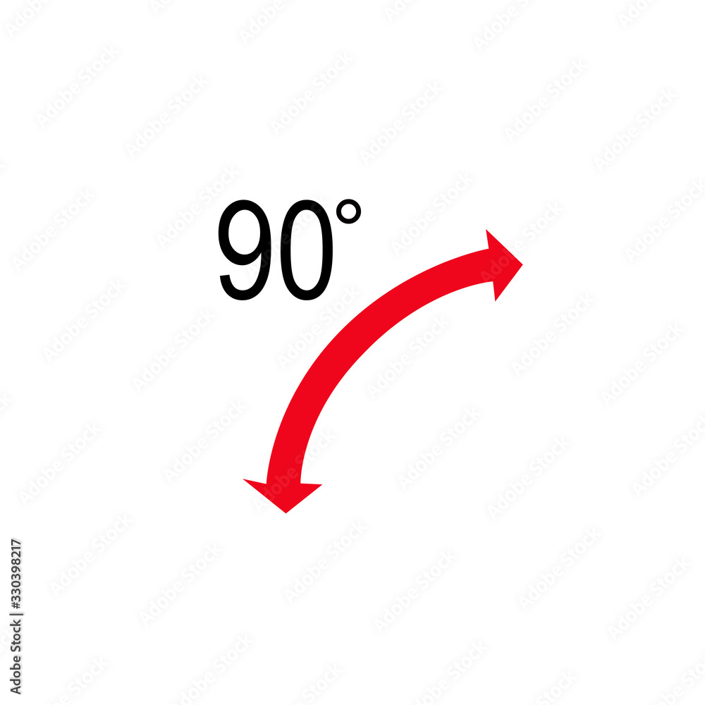 90 Degrees Angle with arrows. Stock Vector illustration isolated on ...