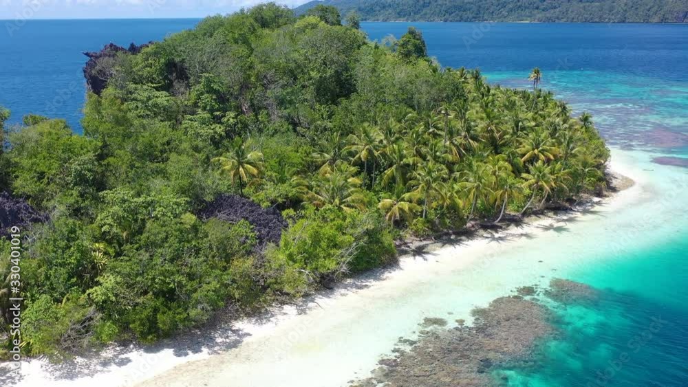 A remote, palm-covered island is found amid the gorgeous seascape in ...