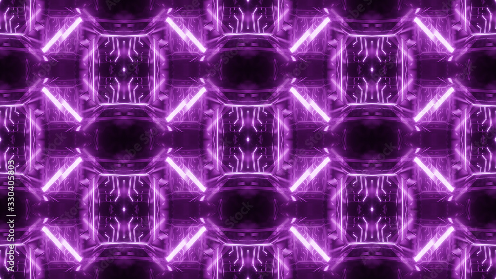 Seamless Abstract Futuristic Pattern Illustration 3d Render Stock