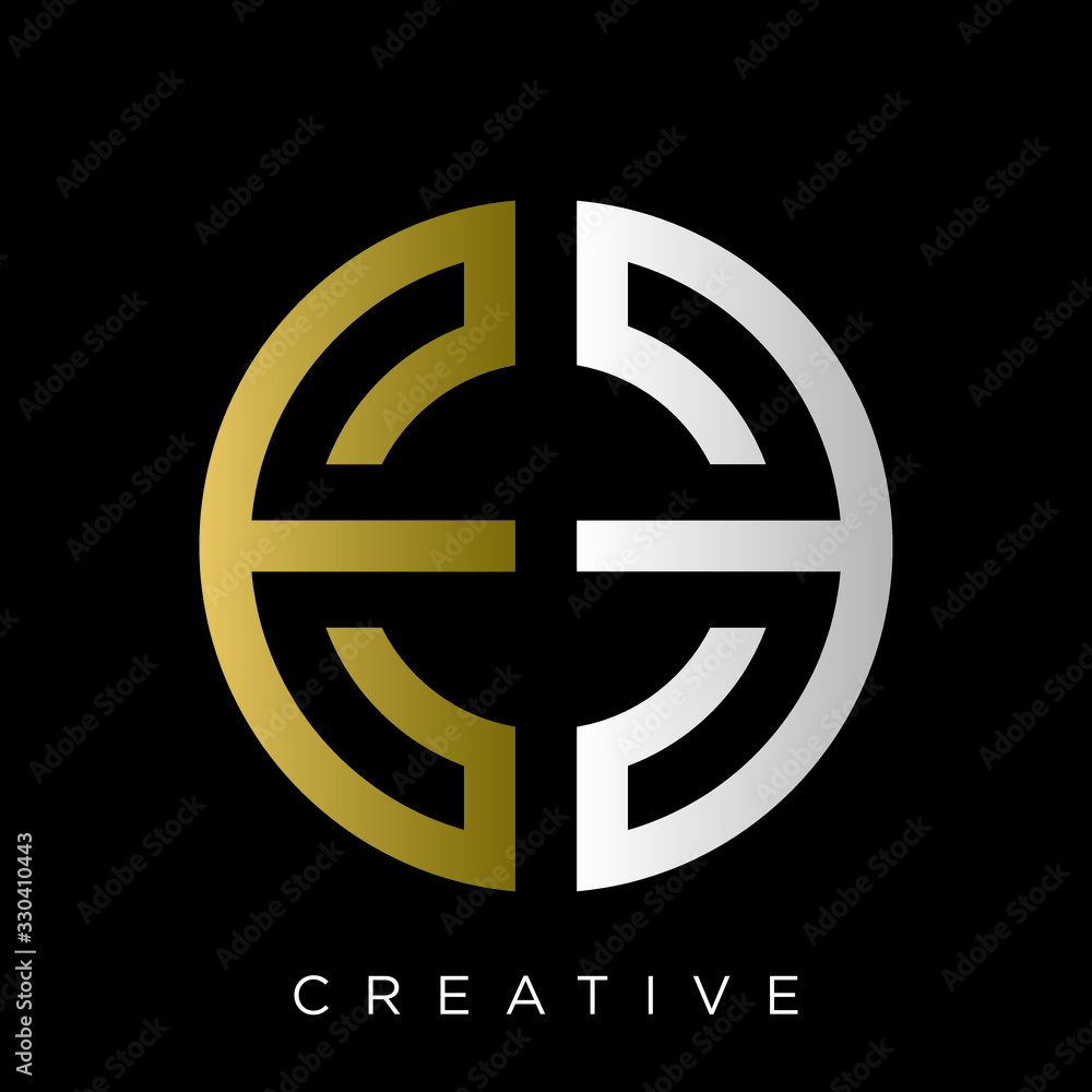 ee circle logo design vector Stock Vector | Adobe Stock