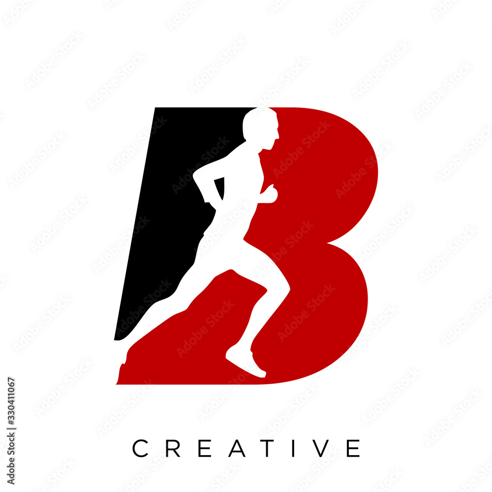 b run logo design vector Stock Vector | Adobe Stock