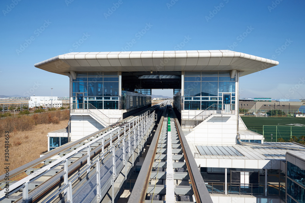 Magnetic levitation train in Yeongjongdo Island, South Korea. Stock ...