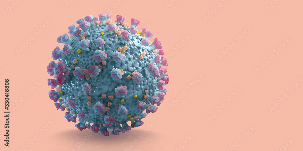 Scanning electron microscope image shows SARS-CoV-2, 2019-nCoV, the ...