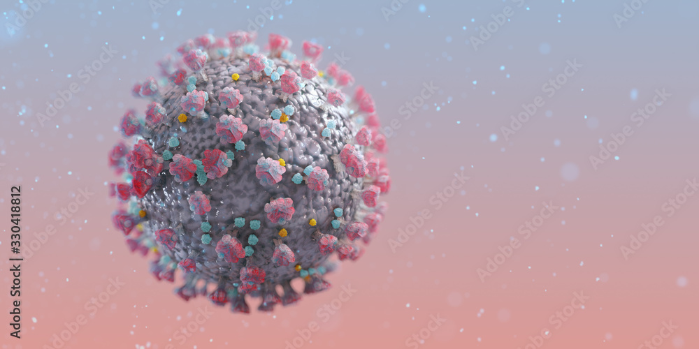 Scanning electron microscope image shows SARS-CoV-2, 2019-nCoV, the ...