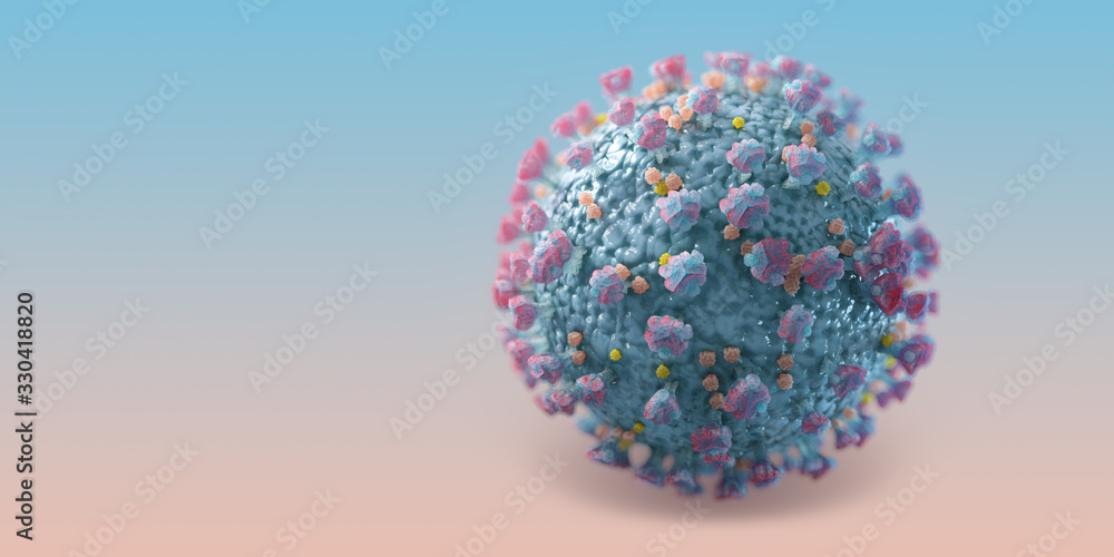 Scanning electron microscope image shows SARS-CoV-2, 2019-nCoV, the ...