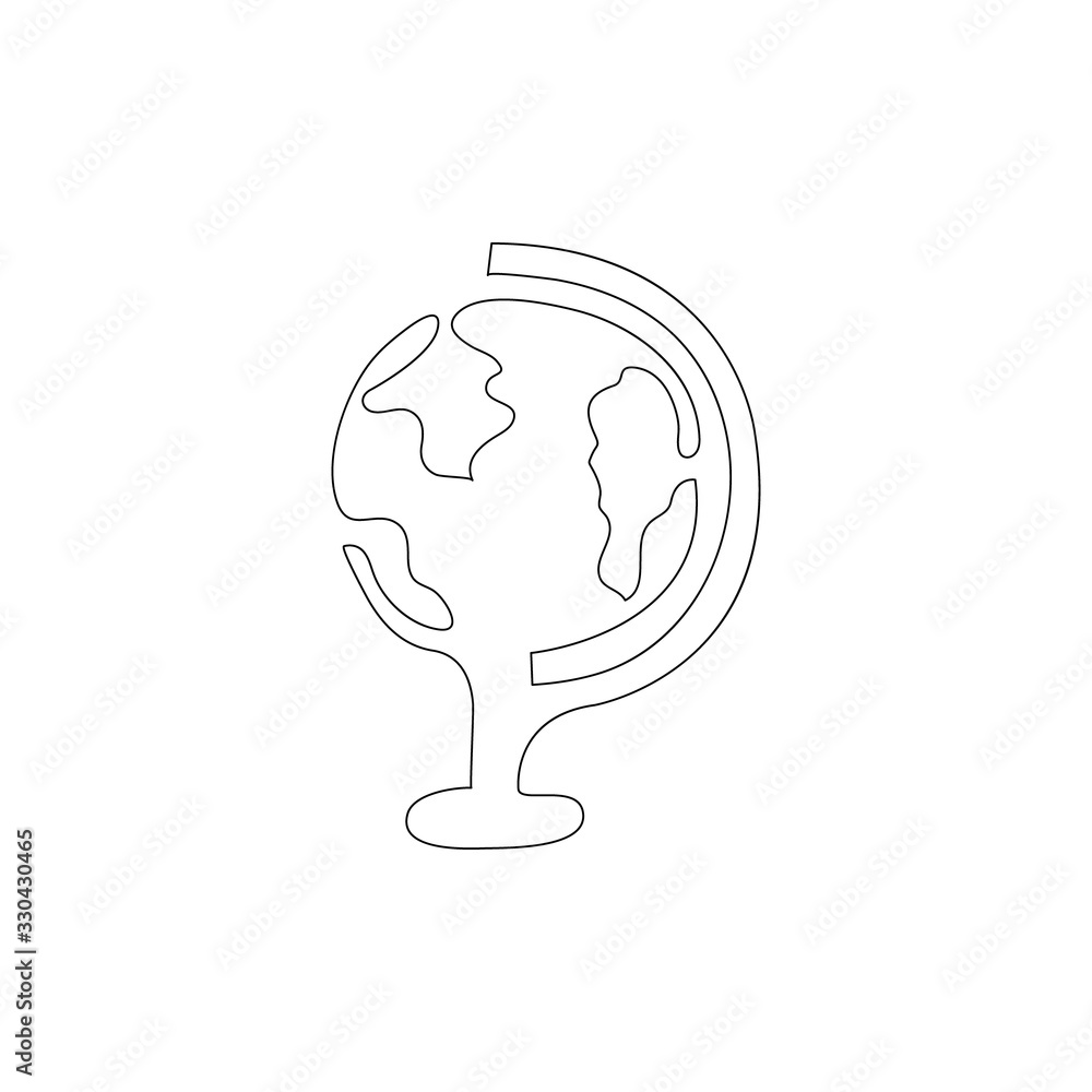 Globe. Continuous line drawing. Hand drawing. Vector illustration ...