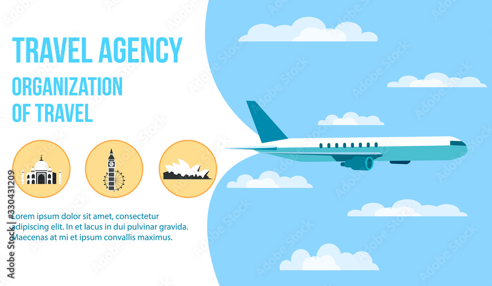 Travel Agency Vector Website Landing Page Template. Tour Operator ...