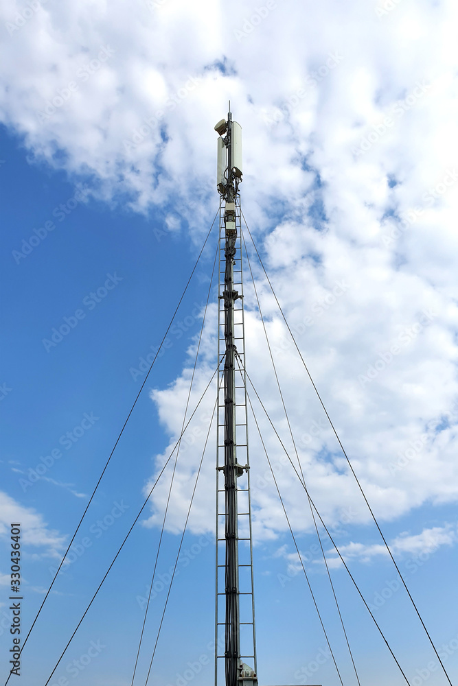 Telecommunication tower. Digital wireless communication system. Basic ...
