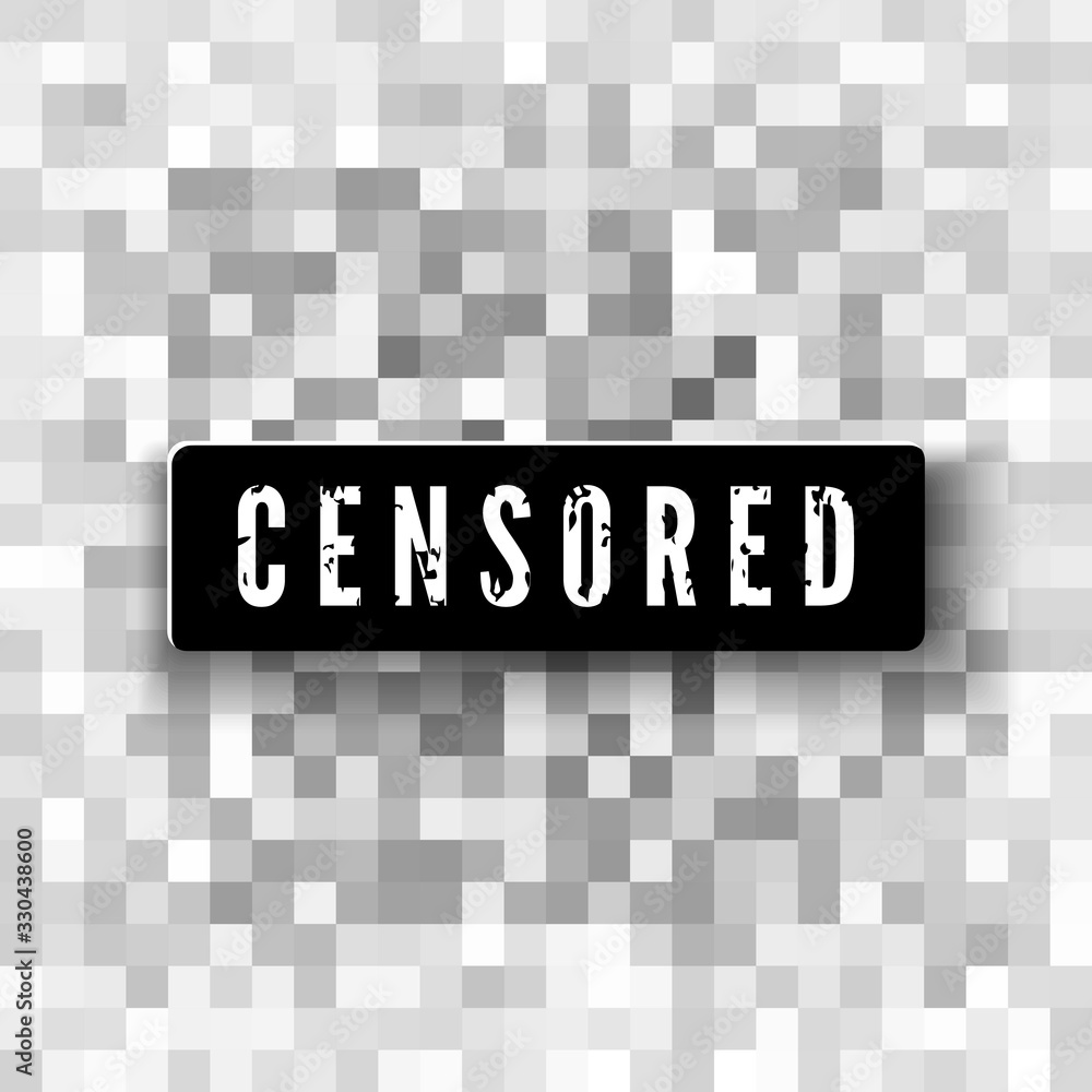Censored data. Transparent pixels blure area. Private content ...