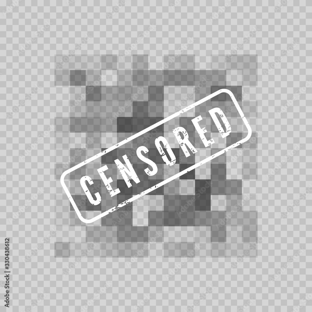 Censored data. Transparent pixels blure area. Private content ...
