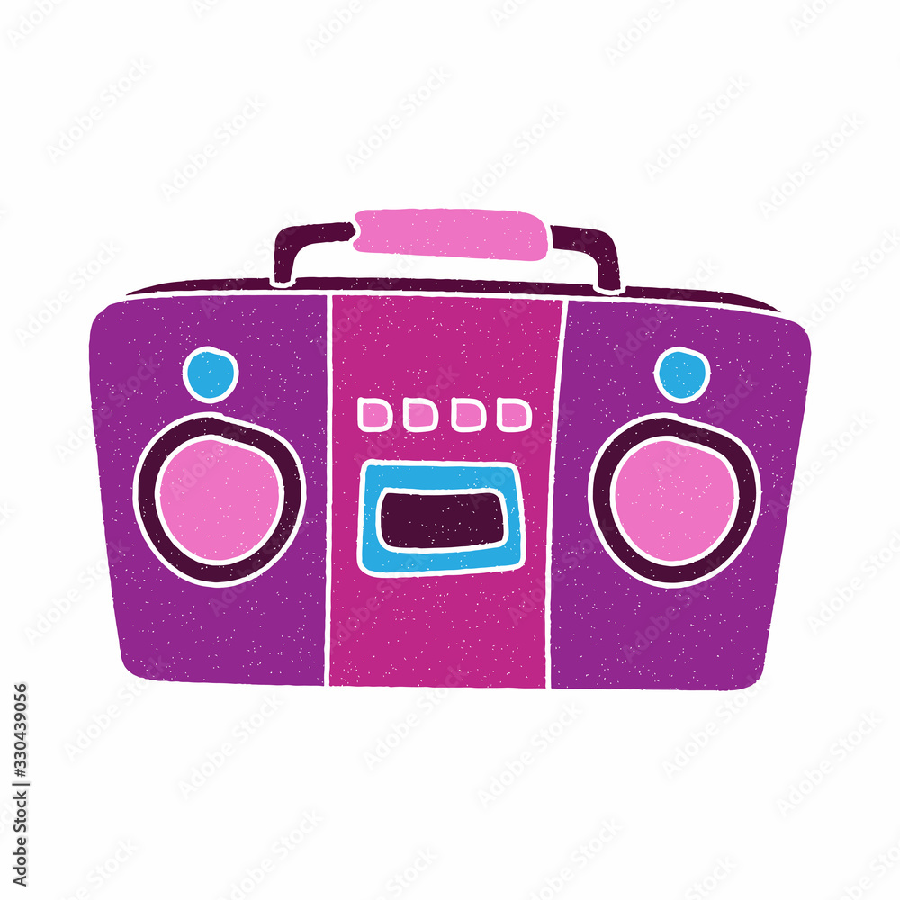 mini compo vector design. digital hand drawn style. grain texture Stock ...