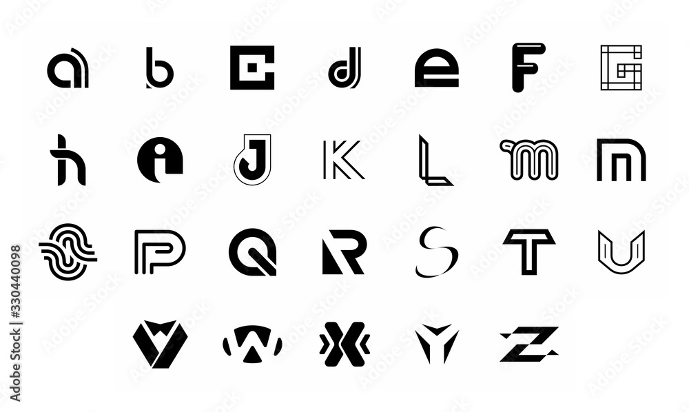 Collection of letter a to z logo. Geometric abstract logos. Abstract ...