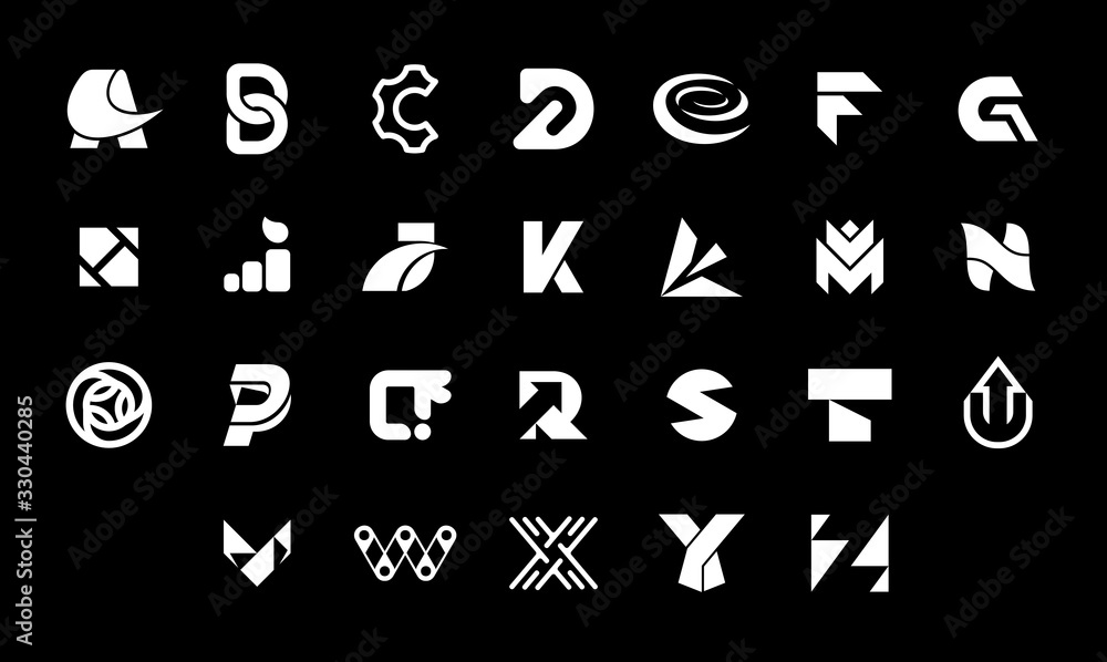 Collection of letter a to z logo. Geometric abstract logos. Abstract ...