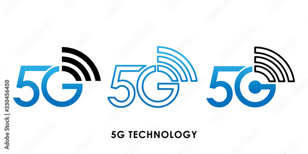 5G icon logo vector illustration. 5G internet connection vector ...