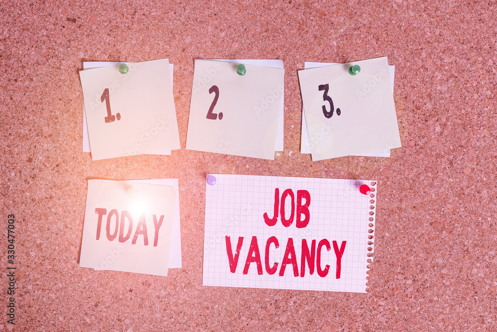 Writing note showing Job Vacancy. Business concept for job that no one ...