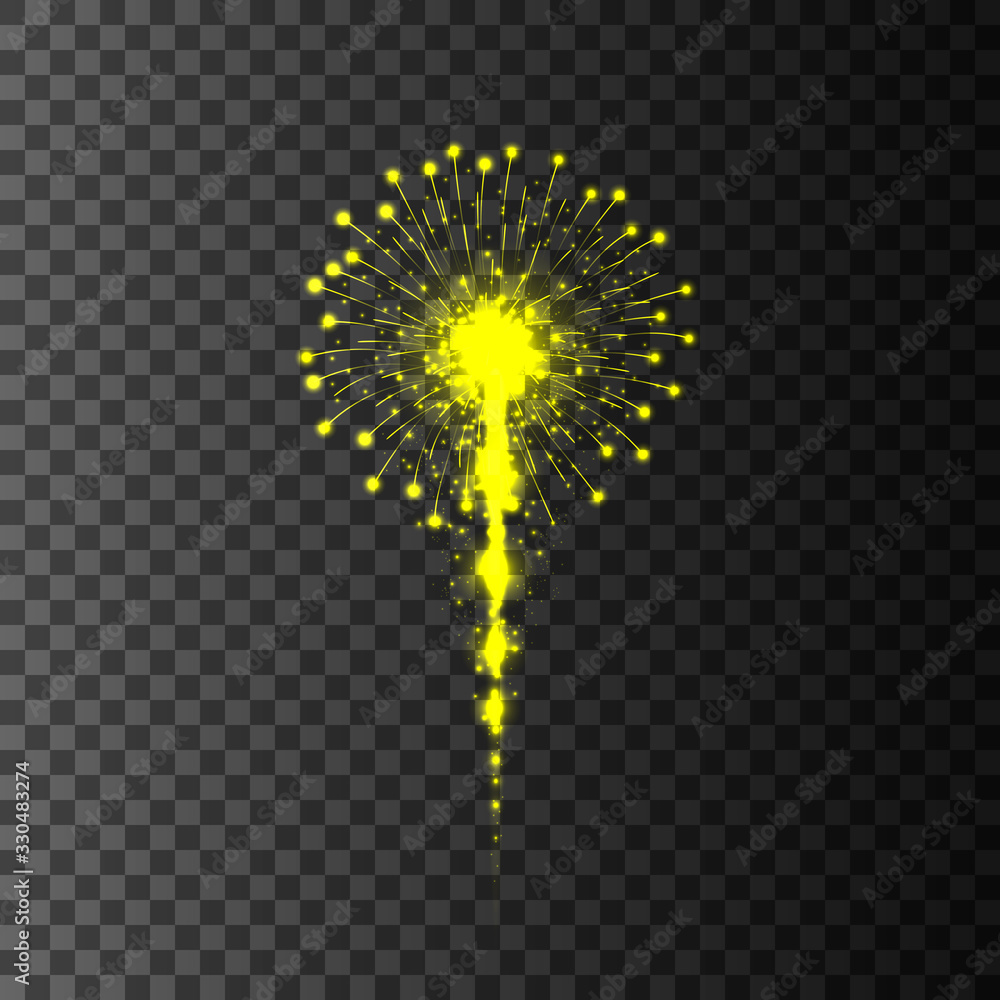 Fireworks on transparent background. Vector illustration. Stock Vector ...