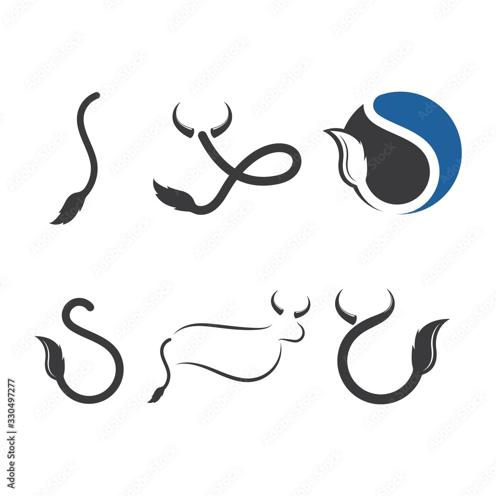 cow tail logo vector illustration template Stock Vector | Adobe Stock