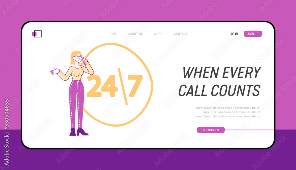 Female Character Call to Technical Receptionist in Customer Support ...