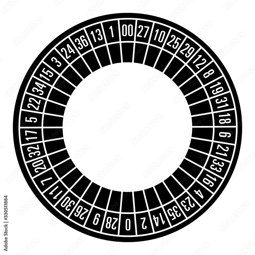 casino roulette wheel isolated in black and white Stock Vector | Adobe ...