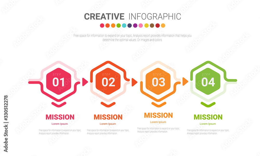 Fototapeta mapa świata dla dzieci Timeline Infographics Template, Vector infographics timeline ...