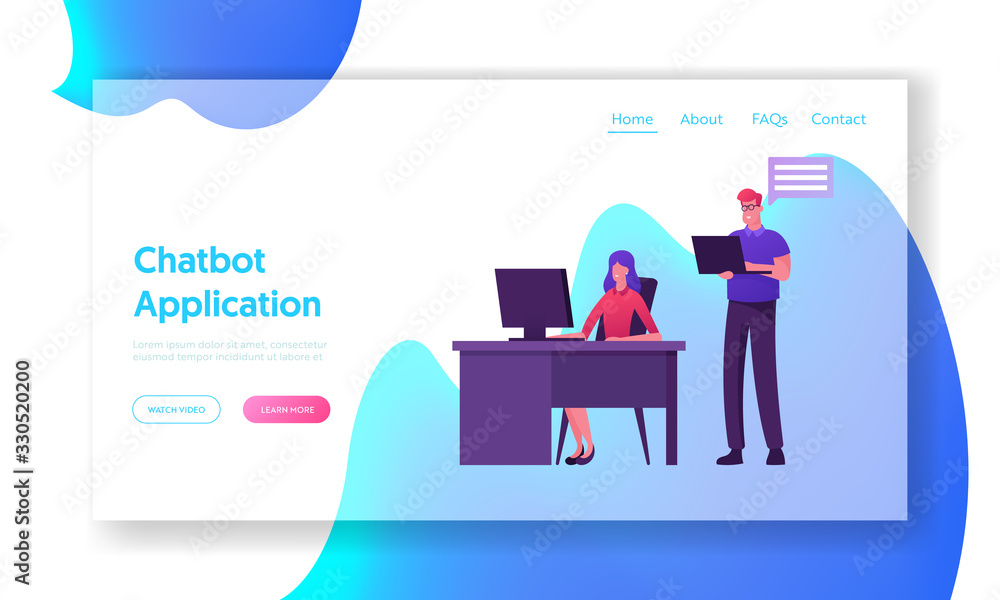 Technical Receptionist, Chat Bot Service, Customer Support Landing Page ...