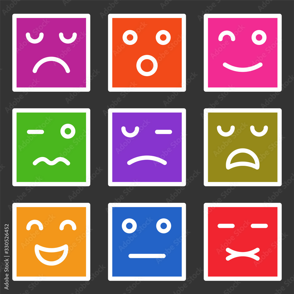 Pictograms depicting human emotions. Stock Illustration | Adobe Stock