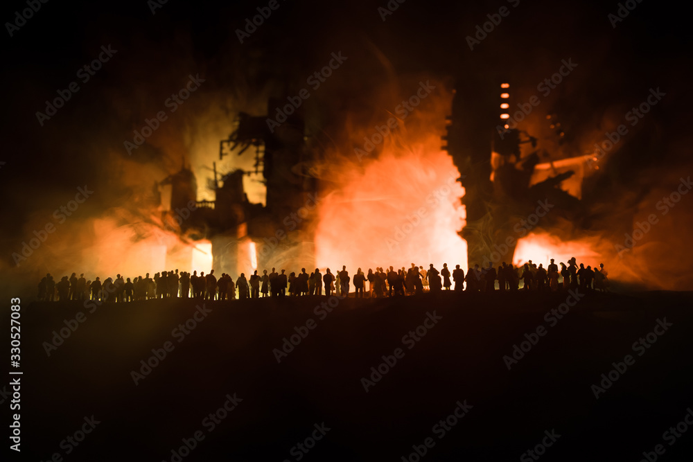 Foto de Creative artwork decoration. Chernobyl nuclear power plant at ...