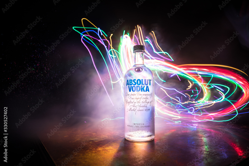 BAKU, AZERBAIJAN - FEB 09, 2020: Absolut Vodka is a brand of vodka ...