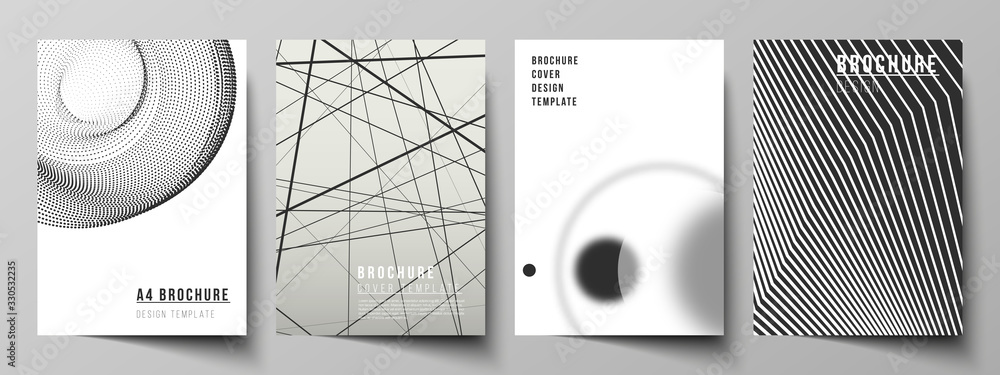 Vector layout of A4 format modern cover mockups design templates for ...