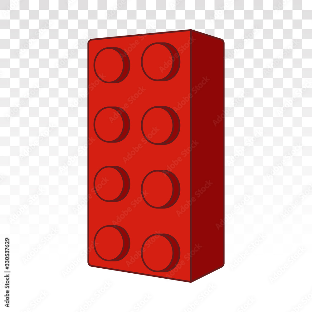 Lego brick block or piece line art vector icon for toy mobile app and ...