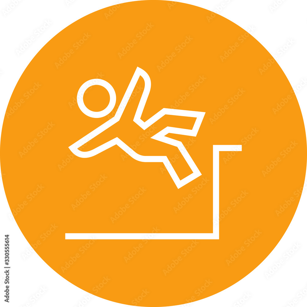 Person Falling Off Ledge Outline Icon Stock Vector | Adobe Stock