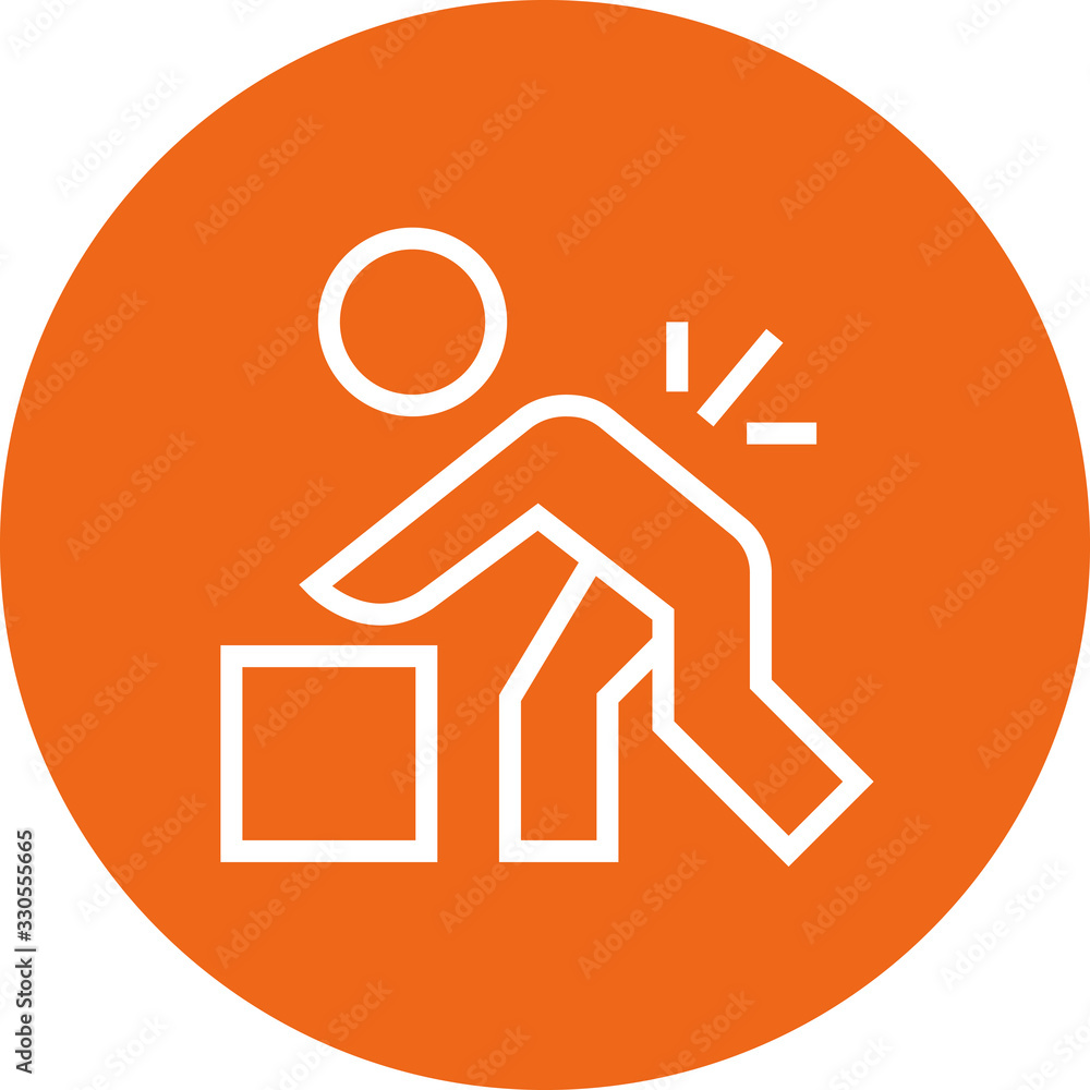 Person Lifting Heavy Object Outline Icon Stock Vector | Adobe Stock