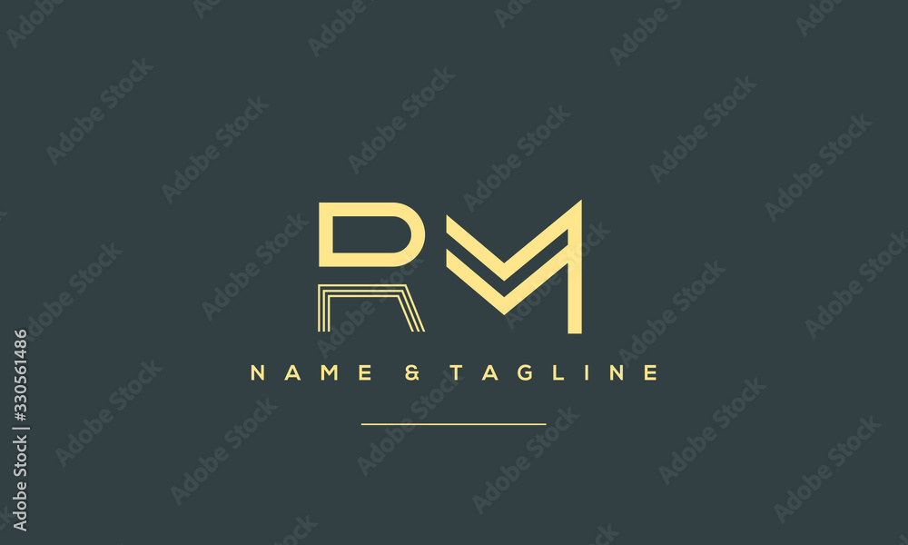 Alphabet letter icon logo RM Stock Vector | Adobe Stock