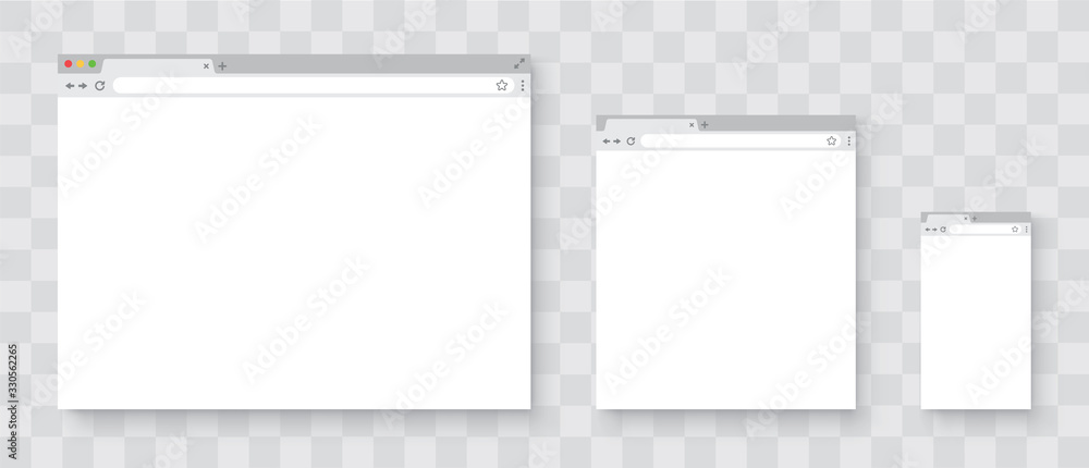 Browser window. Realistic blank browser window with shadow. Browser windows on your PC, tablet ...