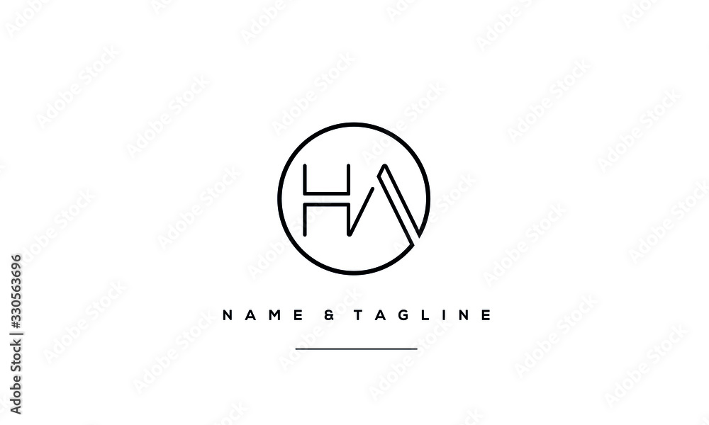 Alphabet letter icon logo HA Stock Vector | Adobe Stock