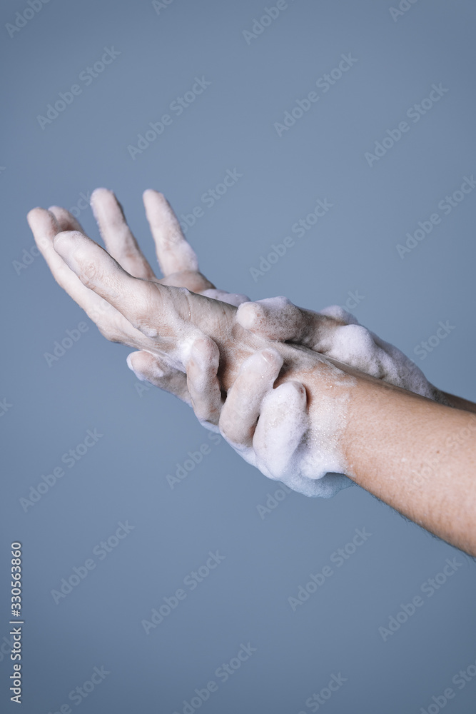 procedure for correct hand washing, step eight Stock Photo | Adobe Stock