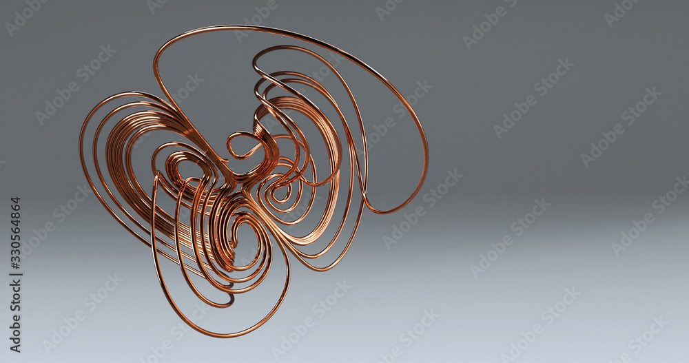 Abstract math 3d wire loop knot using lorenz attractor formula, 3d ...