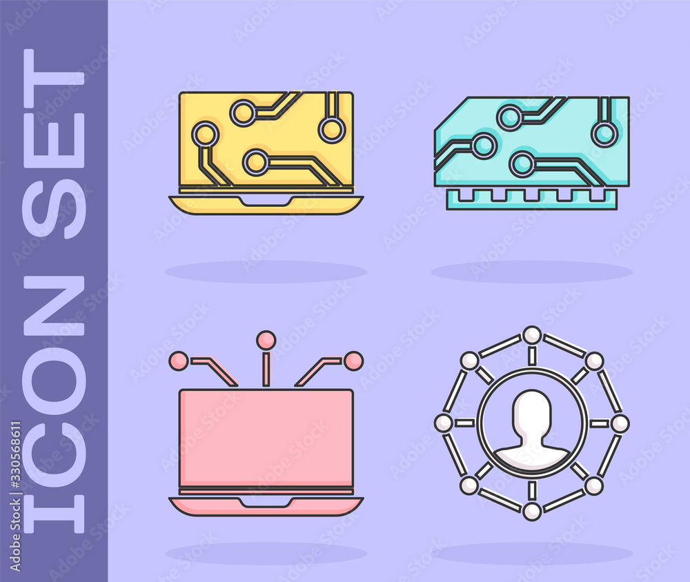 Set Project team base, Laptop, Laptop and RAM, random access memory icon. Vector Stock Vector ...