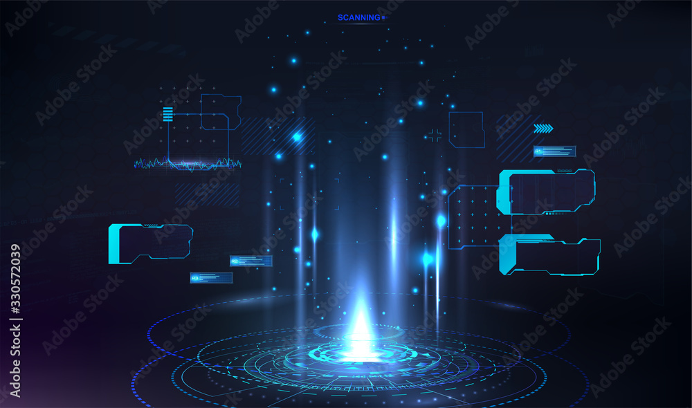 HUD circle hologram for presentation UI, UX, GUI design. Sci-fi ...