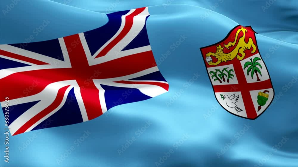 Fiji waving flag. National 3d ‎Fijian flag waving. Sign of Fiji islands ...