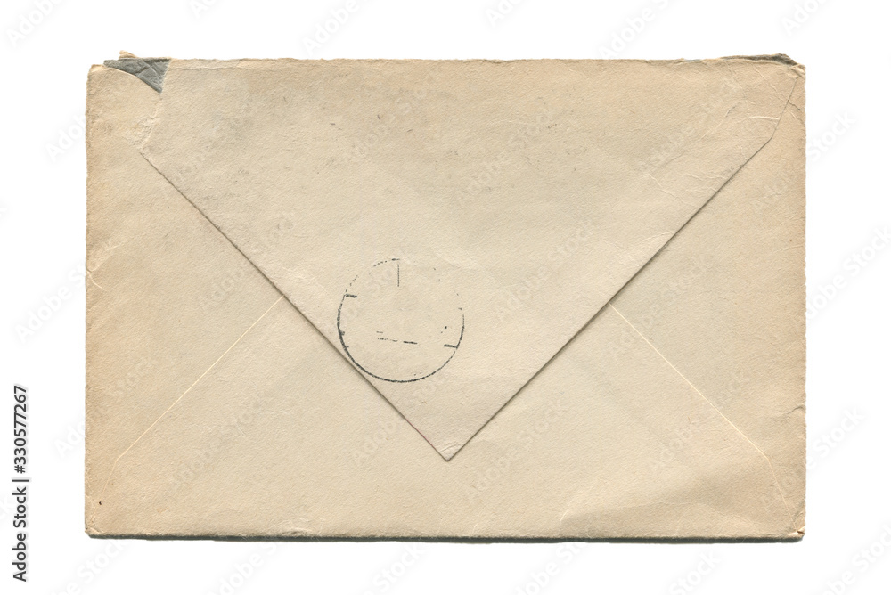 old aged paper envelope isolated on white Stock Photo | Adobe Stock