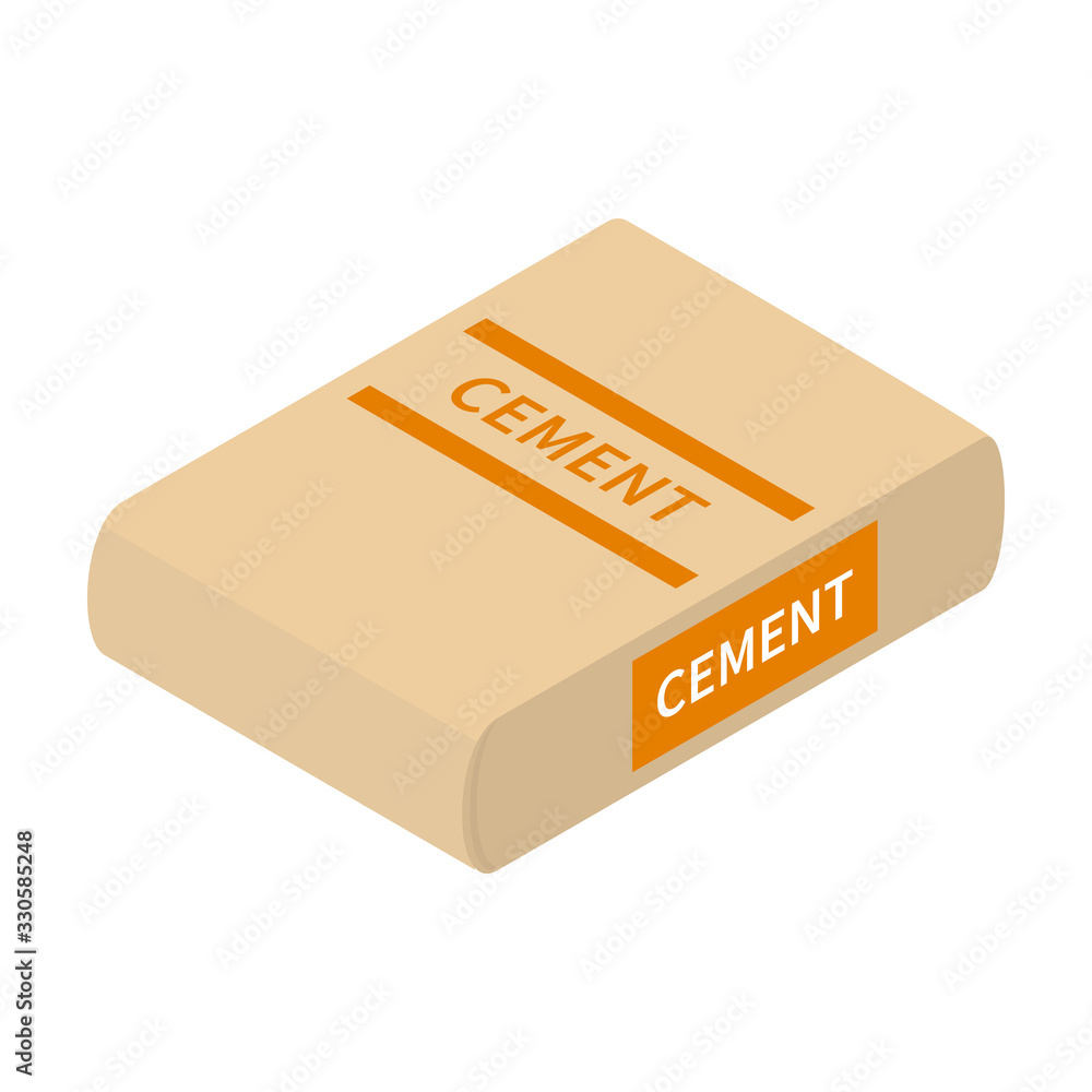 Cement of bag isometric vector icon.Cartoon vector icon isolated on ...