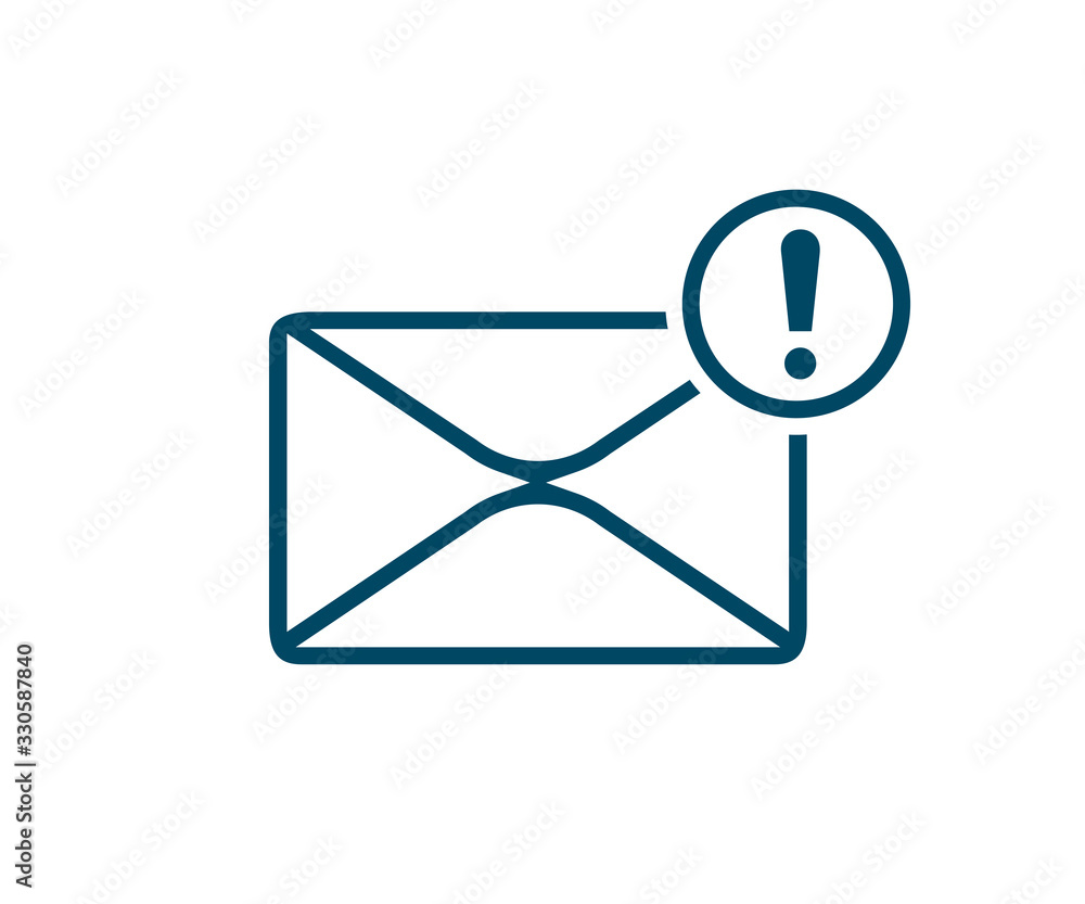 Letter icon with exclamation mark, message signs - stock vector Stock ...