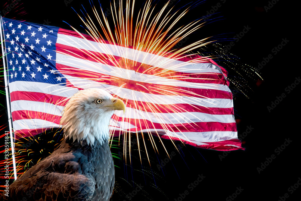 American Eagle Flag Fireworks