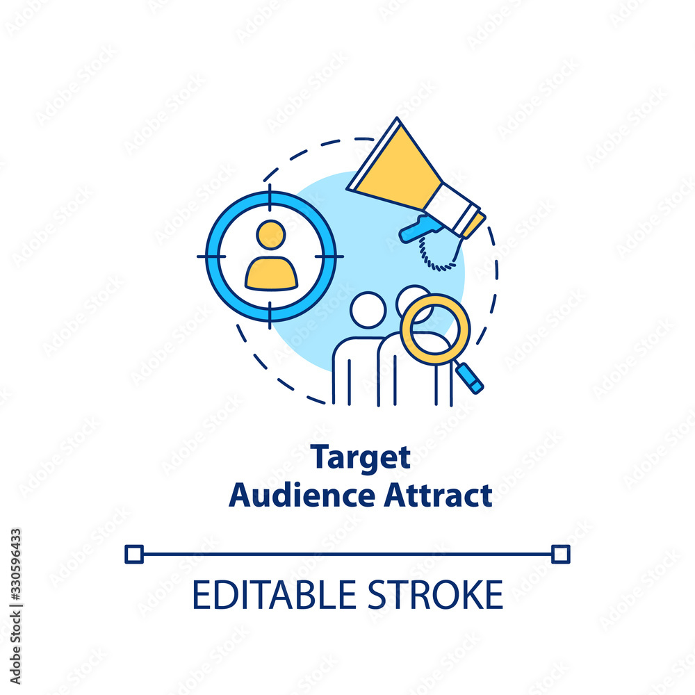 Target audience attraction concept icon. Product advertisement idea ...