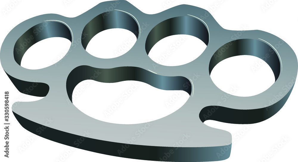 brass knuckles realistic vector illustration Stock Vector | Adobe Stock