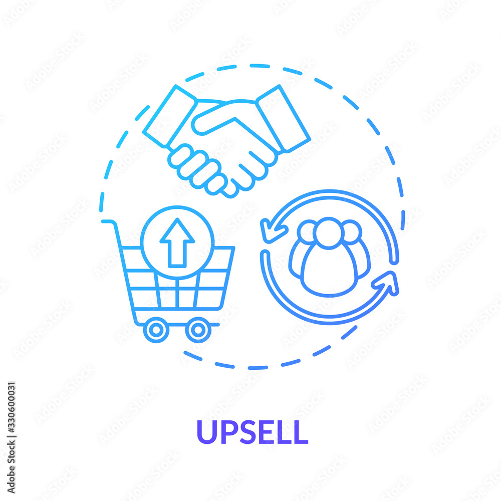 Upsell concept icon. Increasing products commercial value, sales profit ...
